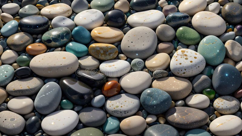 Many Different Types of Pebbles and Rocks on the Beach As a Background ...