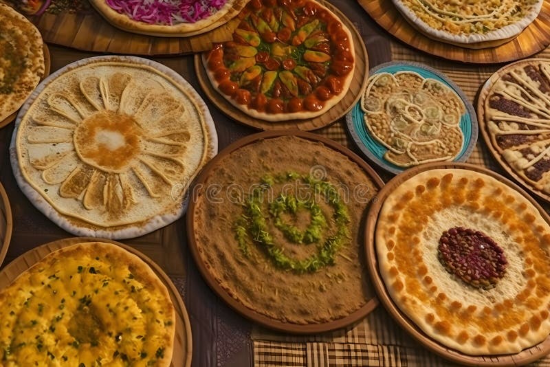 Many Different Types of Pizza. Neural Network AI Generated Stock Image ...