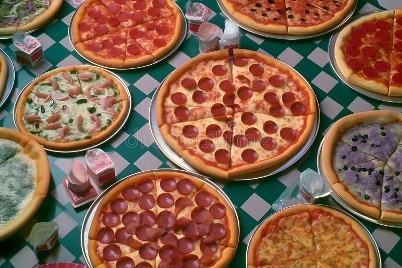 Many Different Types of Pizza. Neural Network AI Generated Stock ...