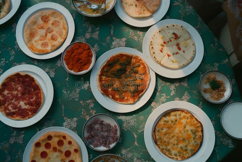 Many Different Types of Pizza. Neural Network AI Generated Stock ...