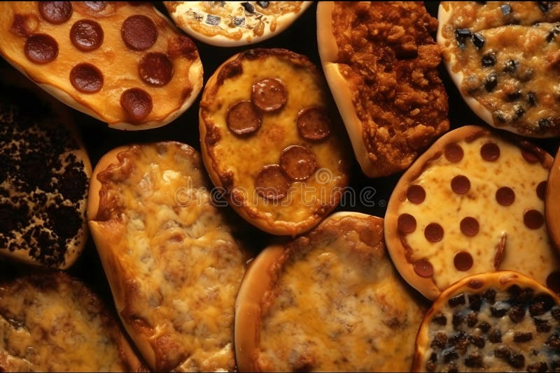 Many Different Types of Pizza. Neural Network AI Generated Stock ...