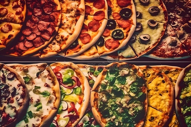 Many Different Types of Pizza. Neural Network AI Generated Stock ...
