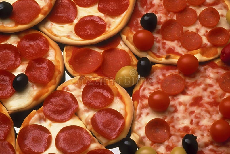 Many Different Types of Pizza. Neural Network AI Generated Stock ...