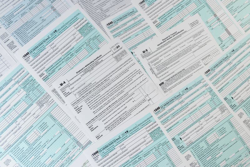 Many Different Usa Tax Form. W4 W9 and 1040 Form for Fill in April ...