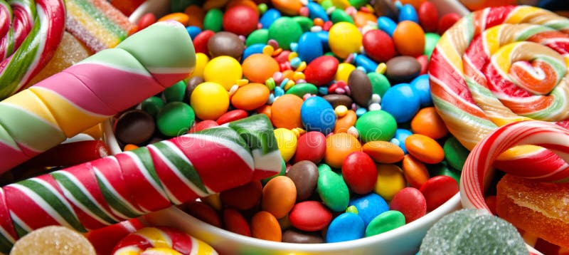 Many Yummy Candies As Background. Banner Design Stock Photo - Image of ...