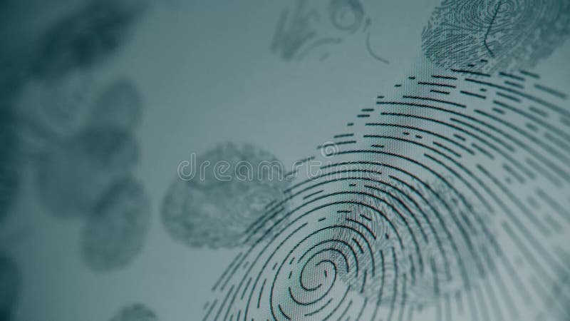 Many Digital Fingerprints on a Computer Screen. Privacy, Access Control ...