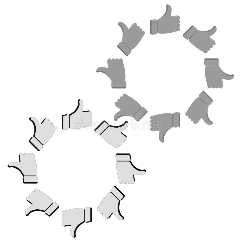 Many Dislike Symbols. Thumbs Down Icons. Negative Feedback Concept ...