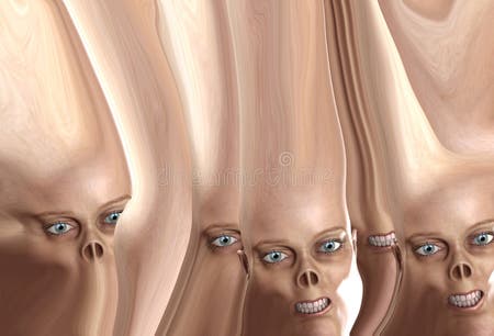 Many Distorted Monster Faces Stock Illustration - Illustration of ...