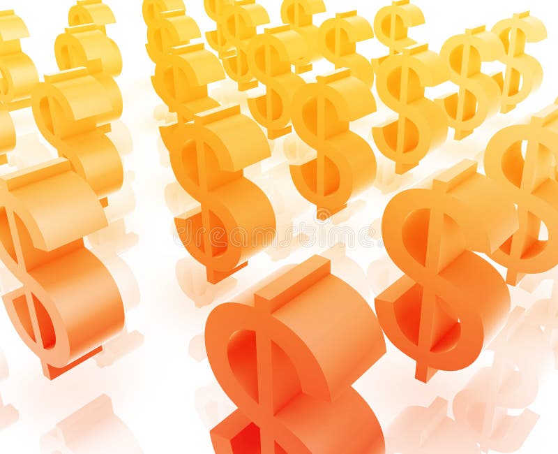 Many dollar symbols stock illustration. Illustration of transaction ...