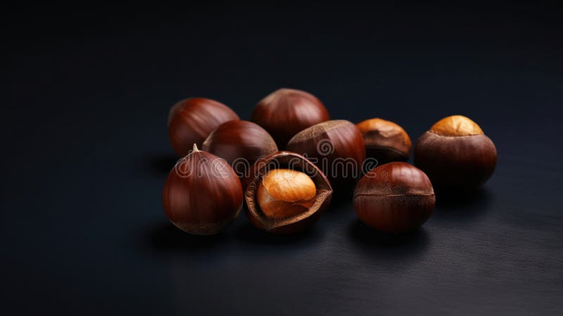 Many Dried Acorn Nuts Background. Generative AI Stock Photo - Image of ...
