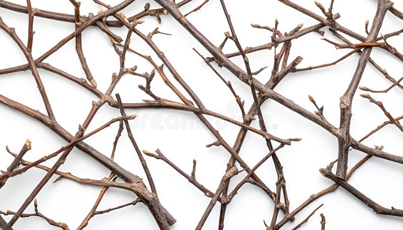Many Dry Tree Twigs on White Background Stock Photo - Image of ...