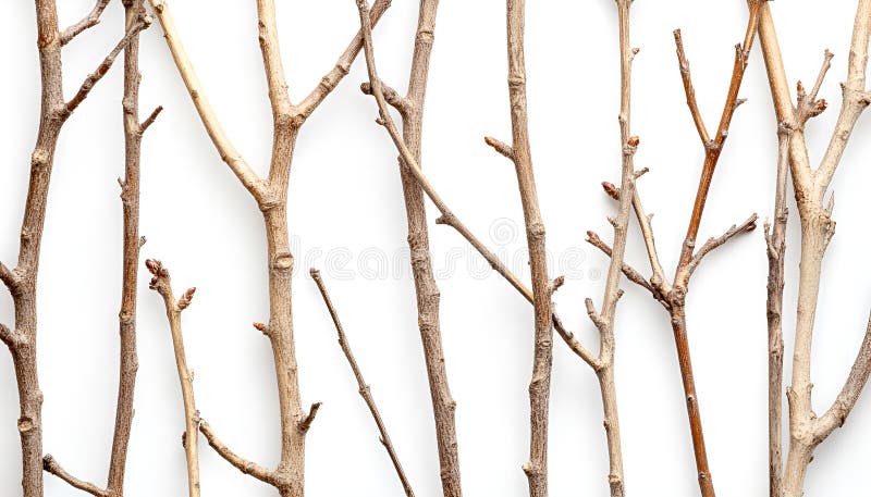 Many Dry Tree Twigs on White Background Stock Image - Image of ...