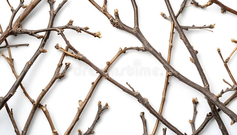 Many Dry Tree Twigs on White Background Stock Image - Image of white ...