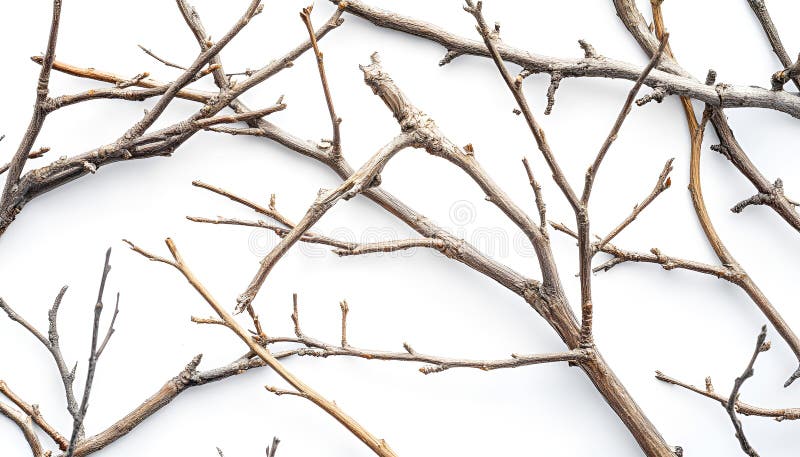 Many Dry Tree Twigs on White Background Stock Photo - Image of shape ...