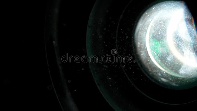 Many Dust Particles Floating in Front of Flashlight on Empty Black ...