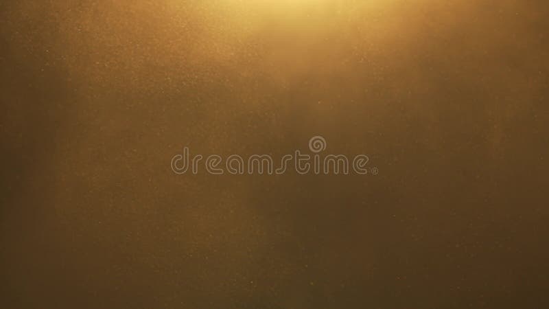 Many Dust Particles Floating Moving in Yellow Light on Empty Background ...