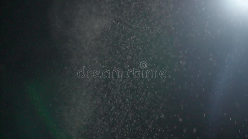 Many Dust Particles White Powder Falling Floating on Empty Black ...