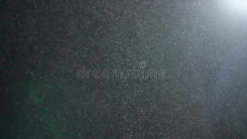 Many Dust Particles White Powder Floating in Spotlight on Empty Black ...