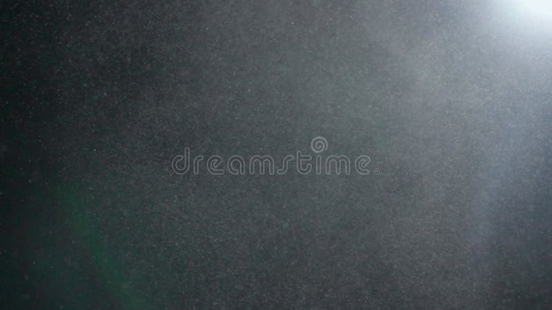 Many Dust Particles White Powder Floating in Spotlight on Empty Black ...
