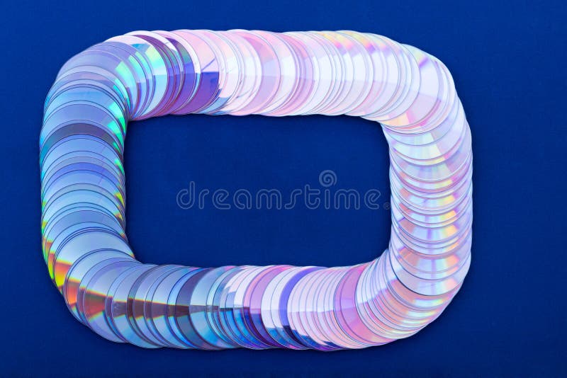 Many DVD Discs Overlap into Frames Stock Image - Image of equipment ...
