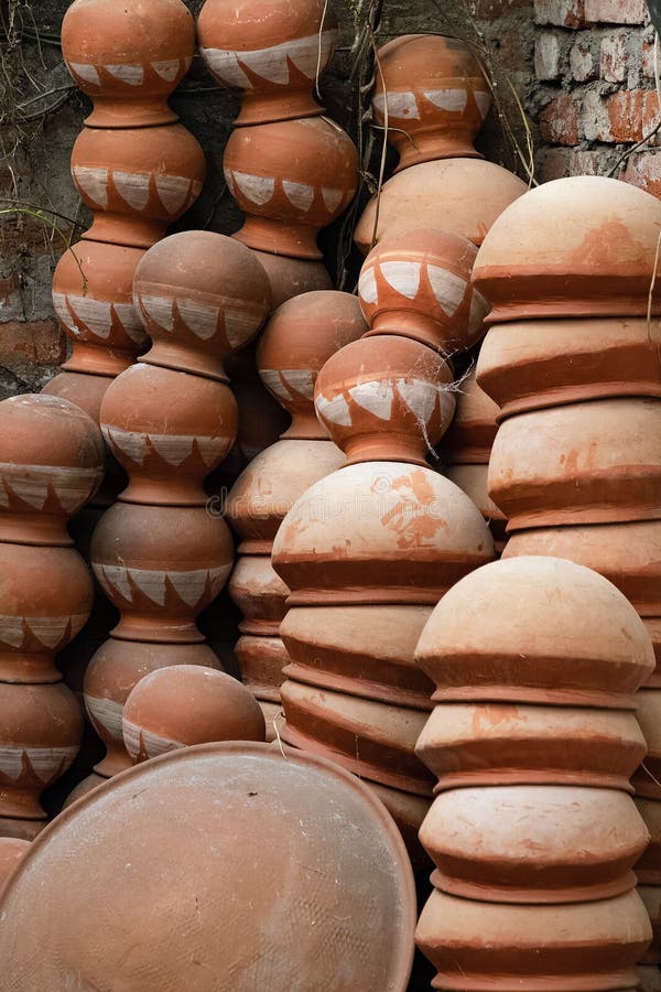 Many Earthen Pots or Clay Pots are Kept for Drying in the Sun in the ...