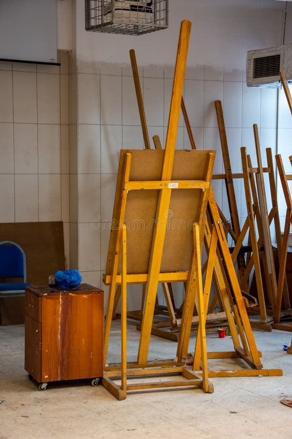 Many Easels in the Empty Studio at University Stock Image - Image of ... Many Easels in the Empty Studio at University Stock Image - Image of ...