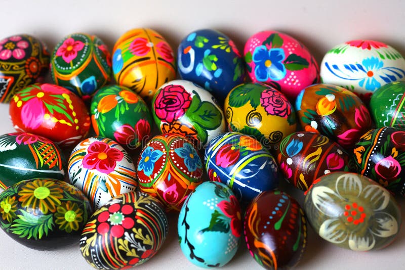 Many Easter Eggs, Different Colors Stock Image - Image of graphic ...