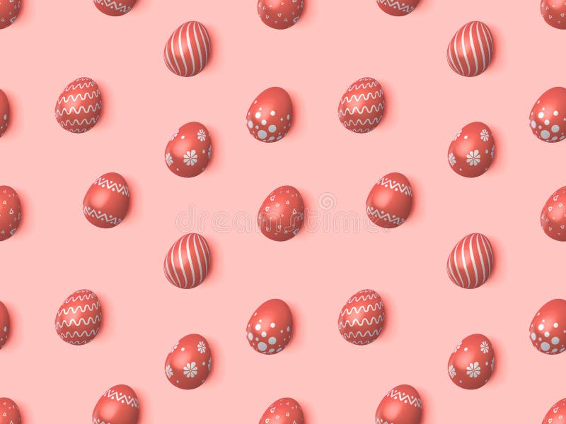 Many Easter Eggs with a Pattern 2020. Realistic Eggs Painted in the ...