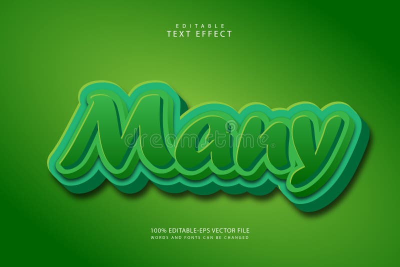 Many Editable Text Effect 3 Dimension Emboss Modern Style Stock Vector ...