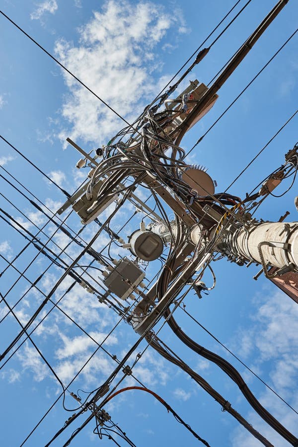 Many electric cables stock image. Image of concrete - 161529323