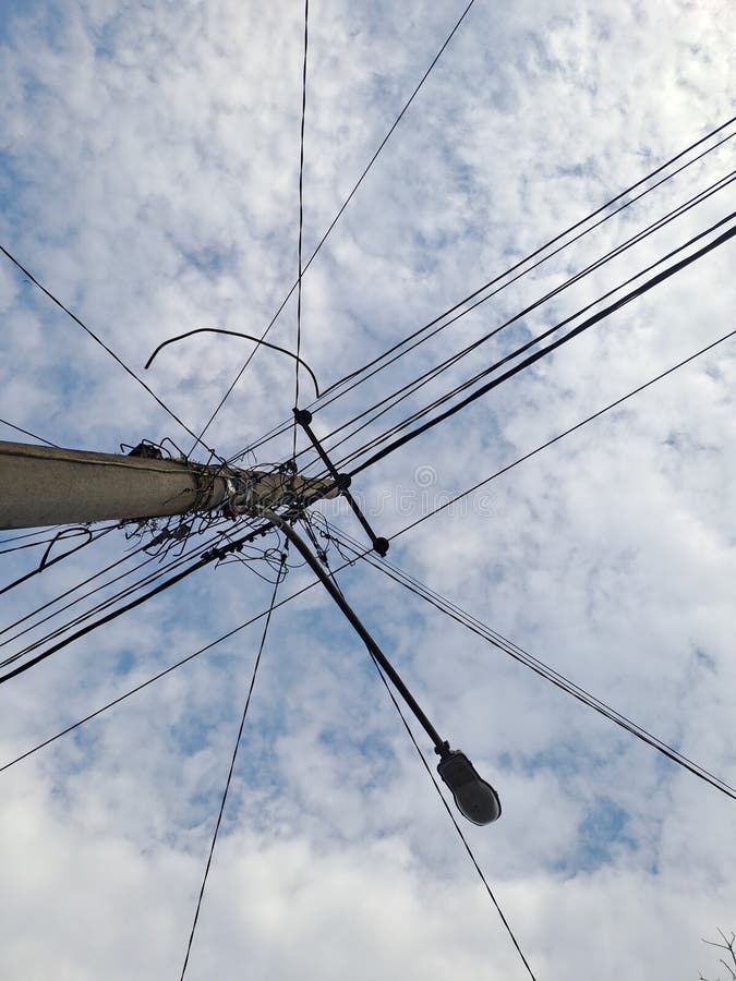 Many Electrical and Communication Cables are Entangled in a Mess on the ...