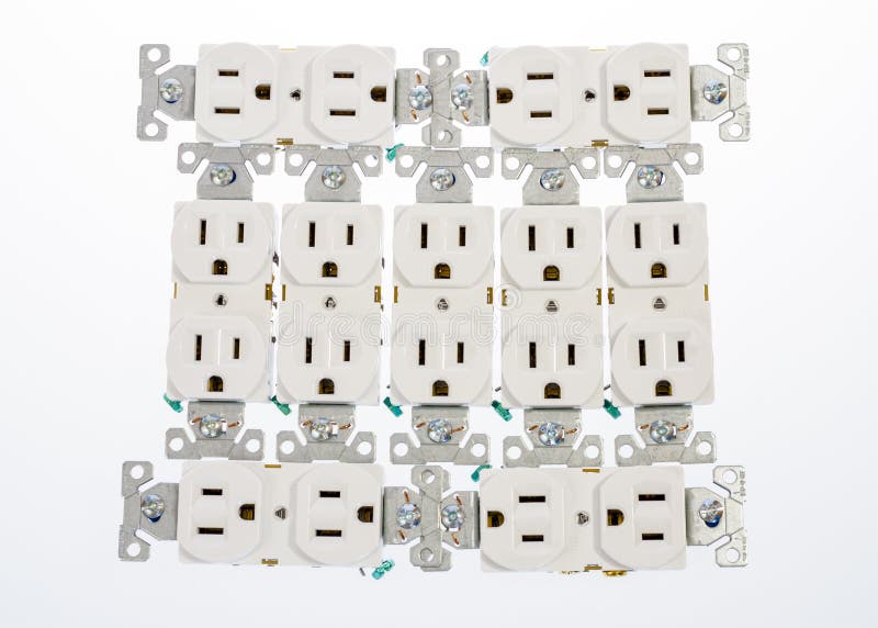 Many Electrical Outlets on a Table Stock Photo - Image of utility, plug ...