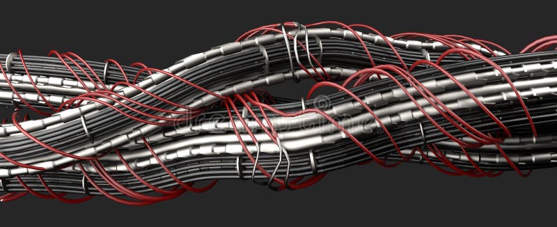 Many Electrical Wires,electric Cable,3d Render Stock Illustration ...