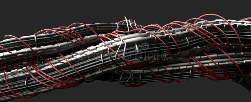 Many Electrical Wires,electric Cable,3d Render Stock Illustration ...
