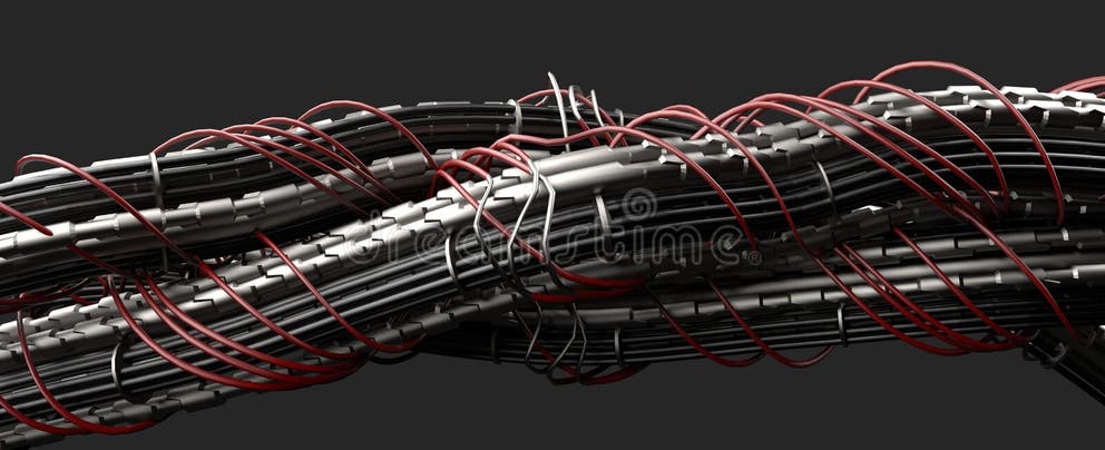 Many Electrical Wires,electric Cable,3d Render Stock Illustration ...