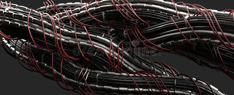 Many Electrical Wires,electric Cable,3d Render Stock Illustration ...