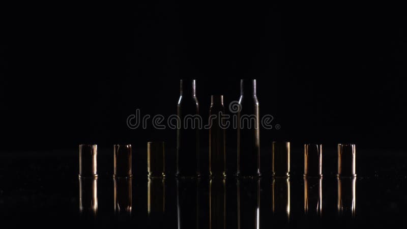 Many Empty Bullet Cases Spinning Shot, 4k Stock Footage - Video of ...