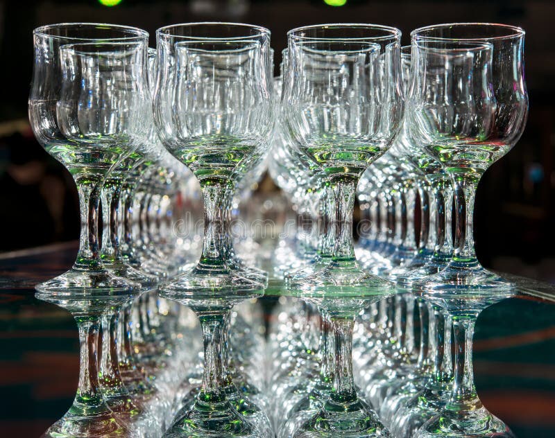 Many Empty Empty Wine Glasses Stock Image - Image of wineglass, cookery ...