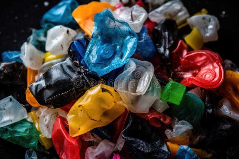 Many Empty Plastic Bottles, Waste Recycling Concept. Stock Illustration ...