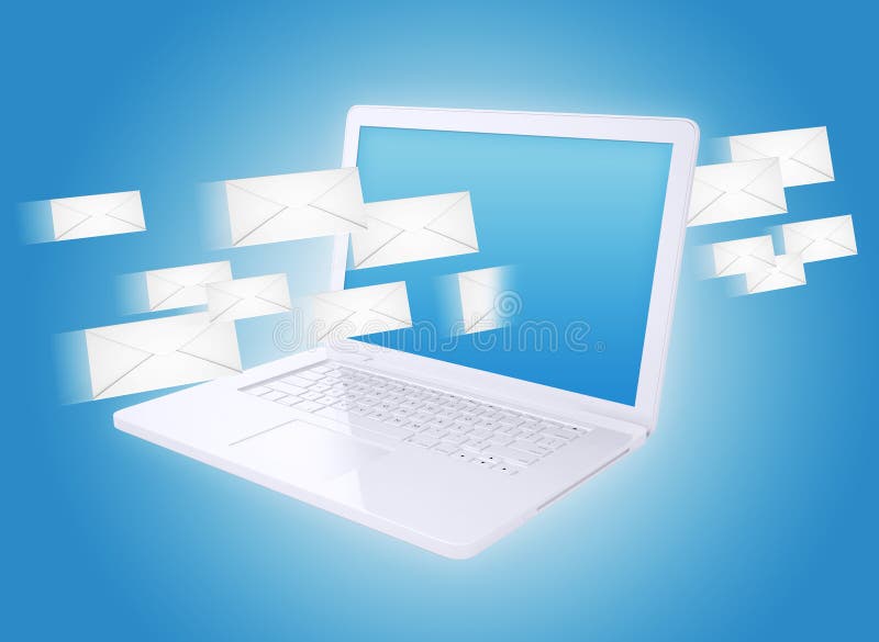 Email stock illustration. Illustration of laptop, motion - 10418249