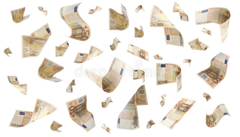 100 Euro Banknotes with Red Ribbon Isolated on White, Top View. Money ...