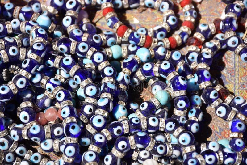 Many Evil Eye Beads As Souvenirs Laid Out on the Table Stock Image ...
