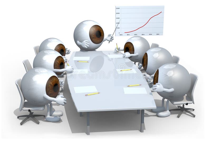 Many Eyeballs Meeting Around the Table Stock Illustration ...