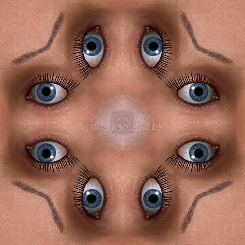 Many Eyes Seamless Tile Pattern Background Picture. Image: 5898741