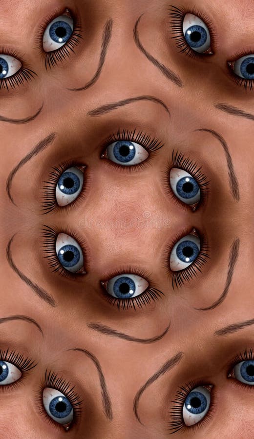 Many Eyes Seamless Tile Pattern Background Stock Illustration ...