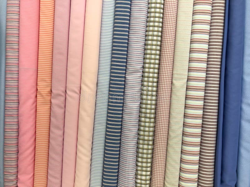 Many Fabrics of Various Colored Fabrics Stock Photo - Image of color ...