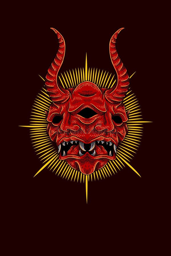 Many Face Devil Vector Illustration Stock Vector - Illustration of ...