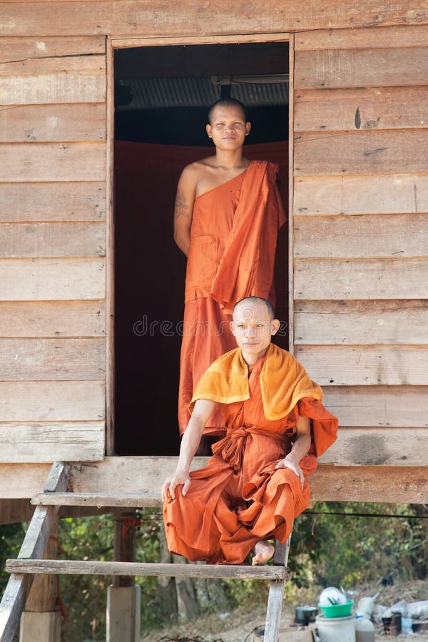 The Many Faces of Buddhist Monks in Angkor Wat Cambodia Editorial ...
