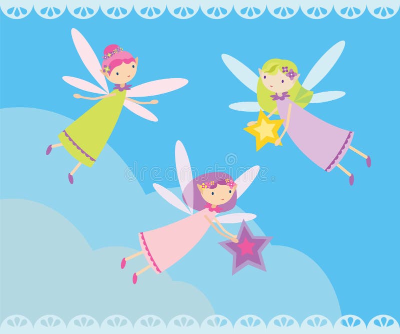 Many fairies flying stock vector. Illustration of cartoon - 55923022