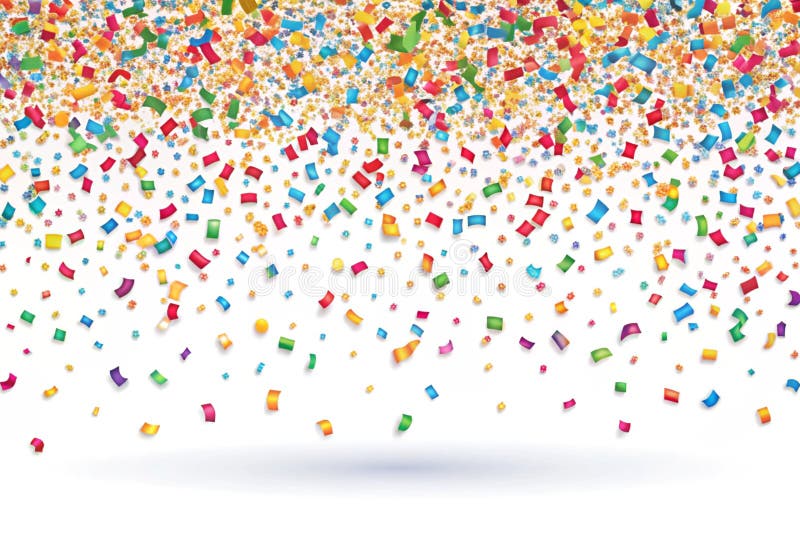 Many Falling Colorful Confetti on White Background. Vector. Multicolored. Vector Illustration ...